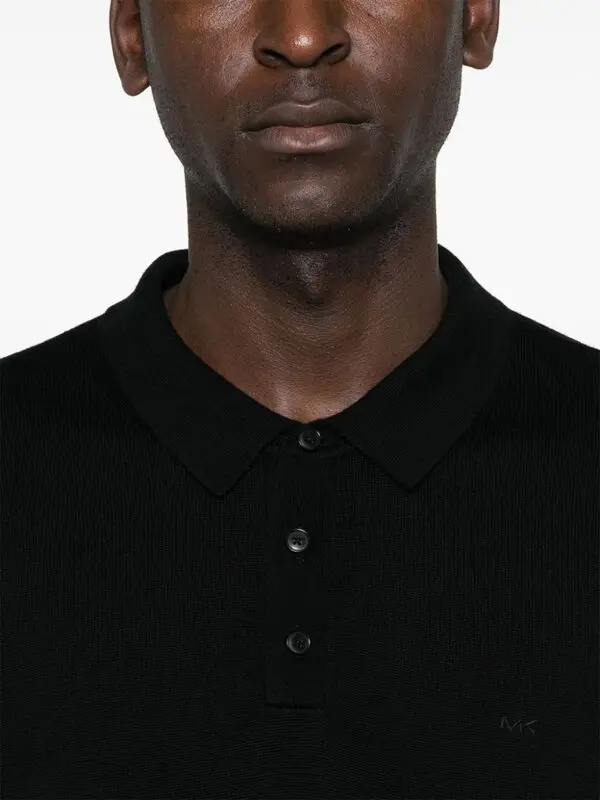 Michael Kors Merino-wool Polo Shirt - Black