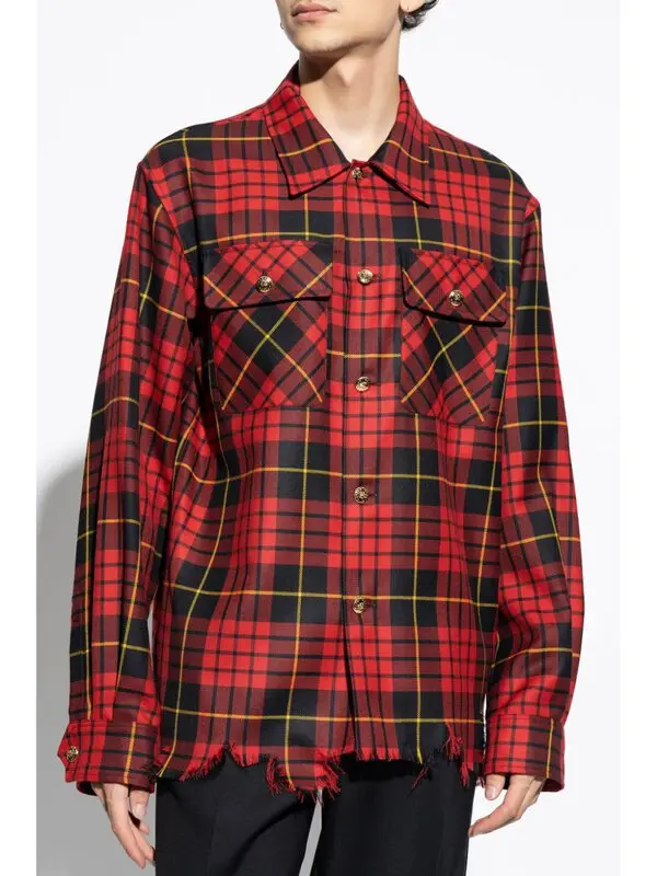Alexander McQueen Distressed Macqueen Tartan Shirt