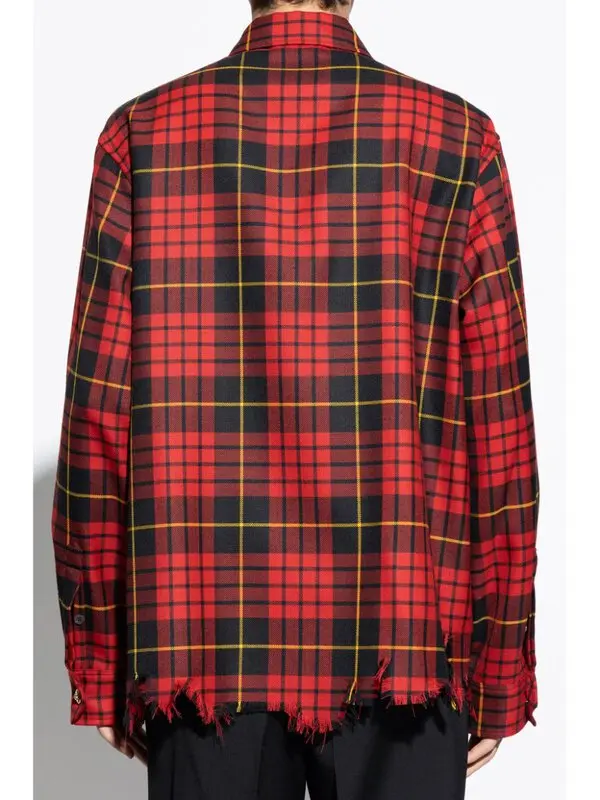 Alexander McQueen Distressed Macqueen Tartan Shirt