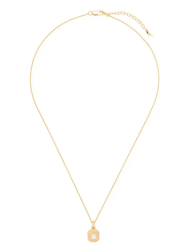 MISSOMA Engraved Square Mini Pendant Necklace - Gold