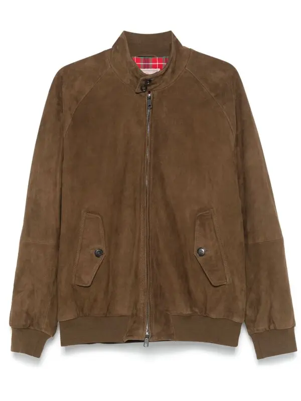 BARACUTA G9 Harrington Suede Jacket - Brown