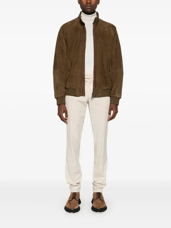 BARACUTA G9 Harrington Suede Jacket - Brown
