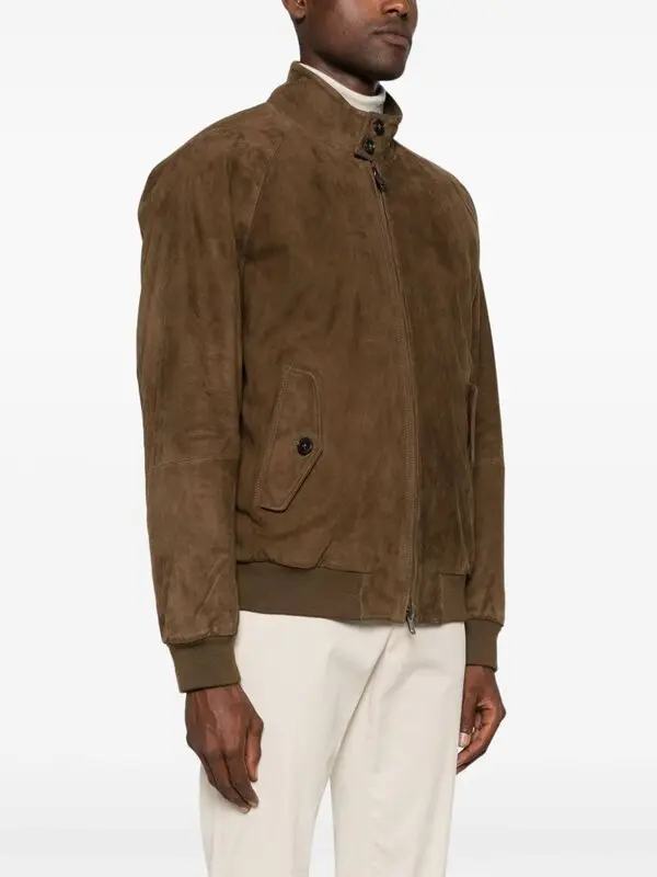 BARACUTA G9 Harrington Suede Jacket - Brown