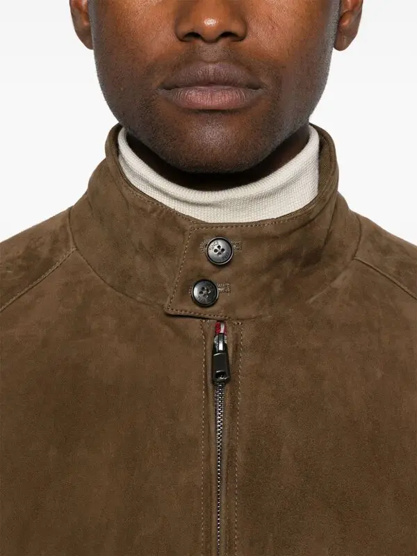 BARACUTA G9 Harrington Suede Jacket - Brown