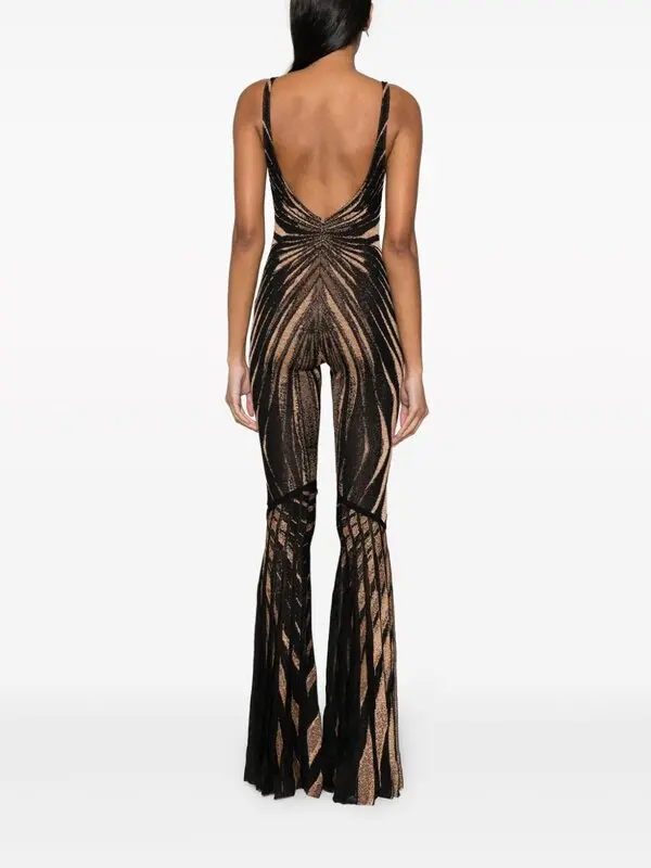 Roberto Cavalli Abstract-pattern Flared Jumpsuit - 01080 Multicolor