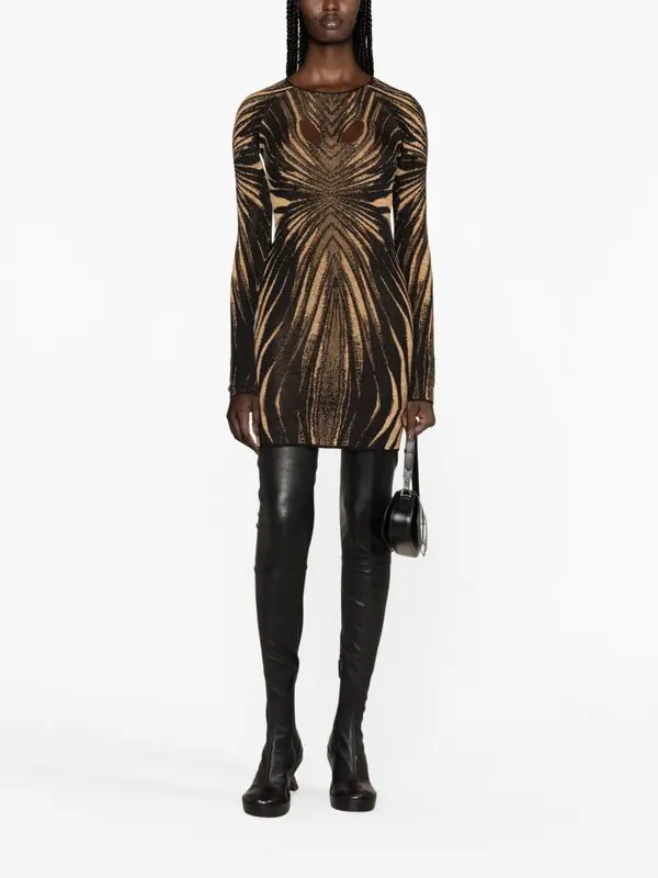 Roberto Cavalli Graphic-print Mini Dress - Black