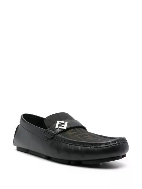 Fendi Ff Jacquard Loafers - Black
