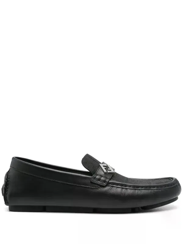 Fendi Ff Jacquard Loafers - Black