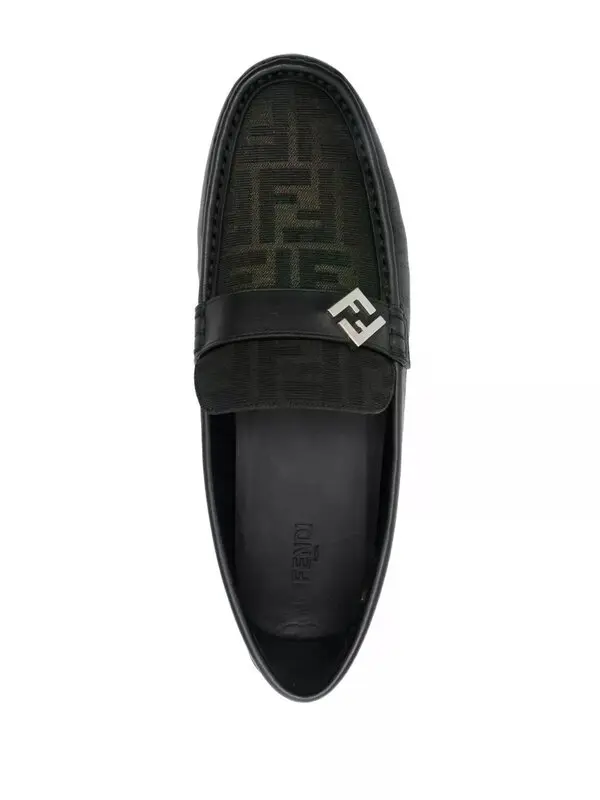 Fendi Ff Jacquard Loafers - Black