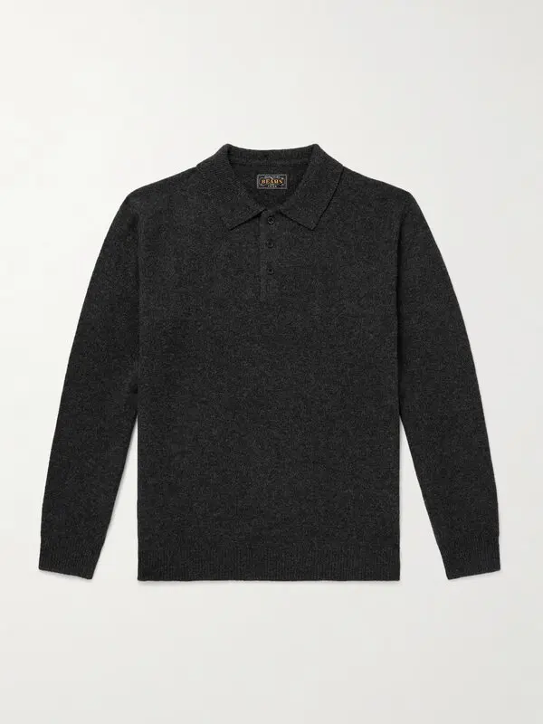 BEAMS Wool Polo Shirt - Gray