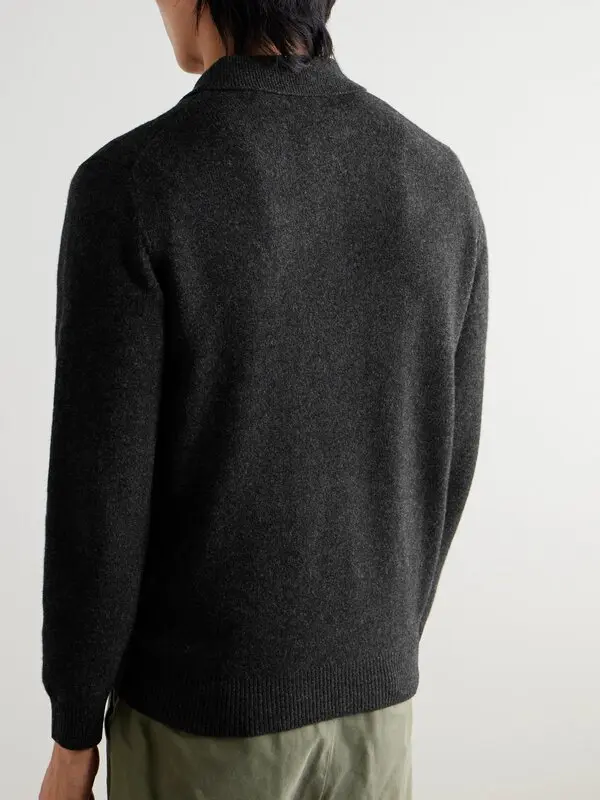 BEAMS Wool Polo Shirt - Gray