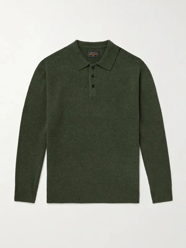 BEAMS Wool Polo Shirt - Green