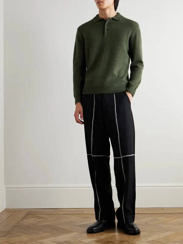 BEAMS Wool Polo Shirt - Green