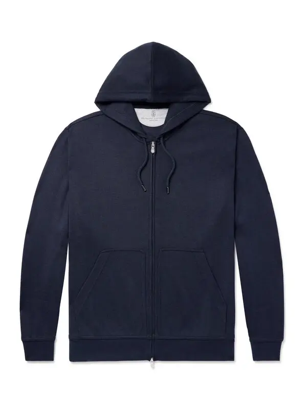 Brunello Cucinelli - Brunello Cucinelli Cashmere-Blend Zip-Up Hoodie