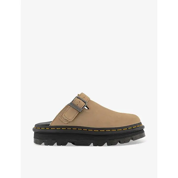 Dr. Martens Zebzag Platform Suede Mules - Savannah Tan