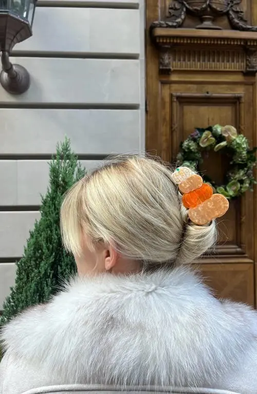 SOLAR ECLIPSE Pumpkin Stack Claw Clip - Orange