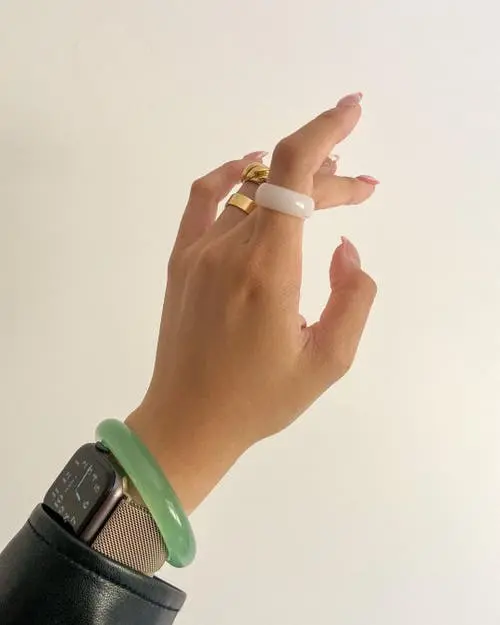 SEREE Jade Ring - White