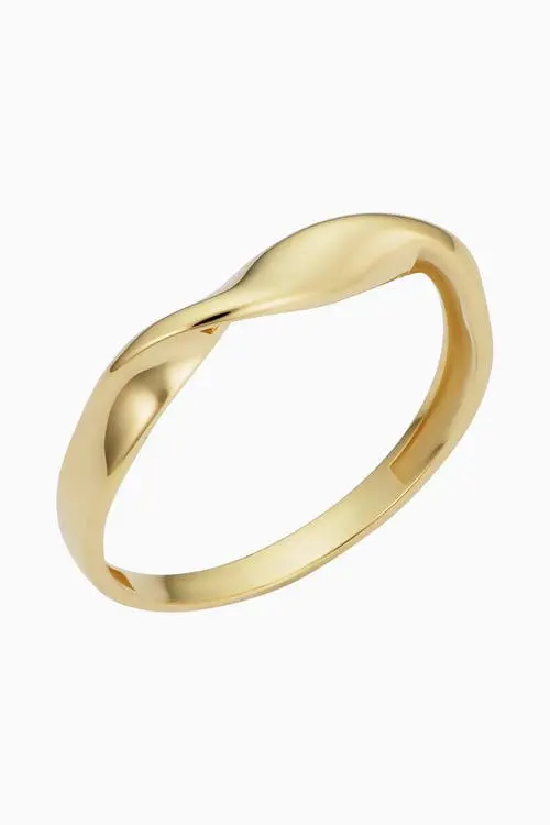 ORADINA 14k Easy Twist Ring - Yellow Gold