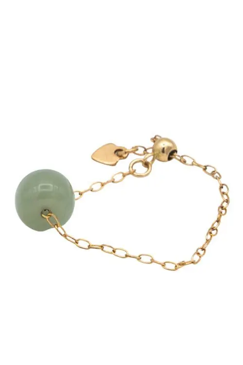 SEREE Zodiac Collection Libra Ring - Light Green