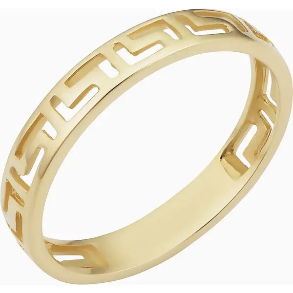 ORADINA 10k Gold Greek Key Band Ring - Yellow Gold