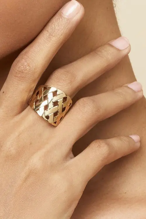 ORADINA 14k Basket Weave Ring