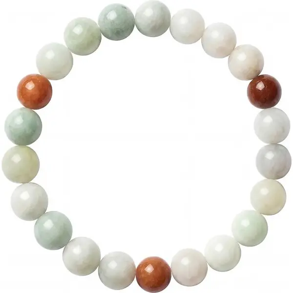 SEREE Pea Beaded Jade Bracelet - Off White