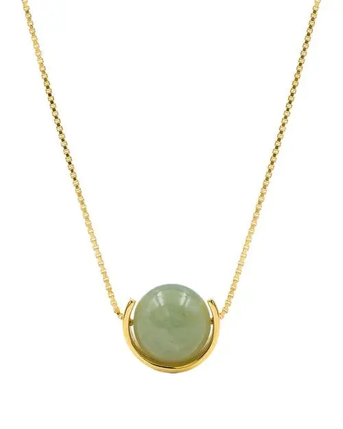 SEREE Equinox Bead Necklace - Light Green