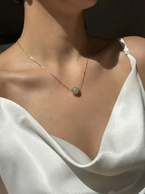 SEREE Equinox Jade Bead Necklace