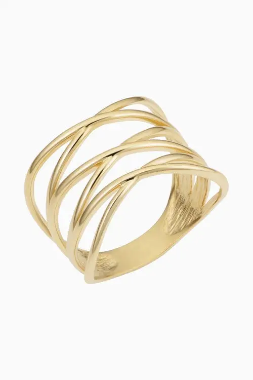ORADINA 14k West Side Highway Ring - Yellow Gold