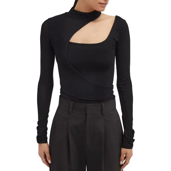 MARCELLA Soho Cutout Mock Neck Top