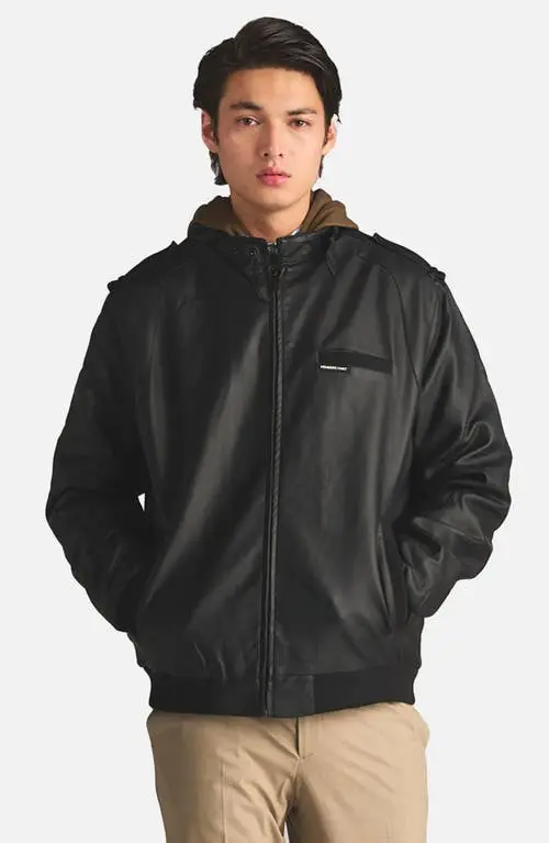 MEMBERS ONLY Faux Leather Iconic Racer Jacket - Black