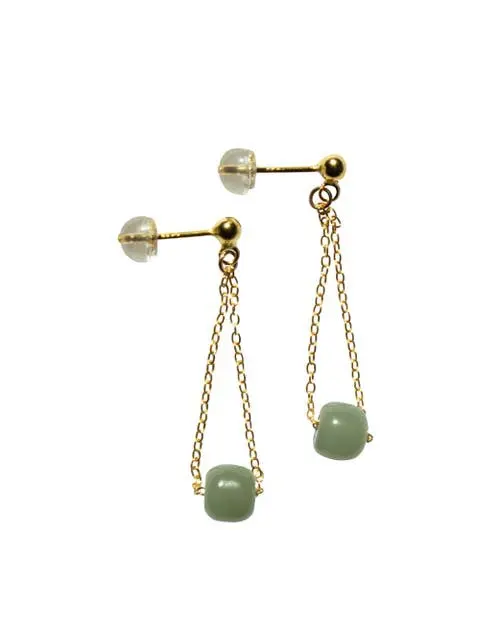 SEREE Zodiac Collection Libra Earrings - Light Green