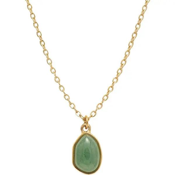 SEREE Puzzle Pebble Jade Stone Pendant Necklace - Light Green