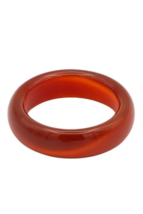 SEREE Persimmon Agate Gemstone Ring - Red