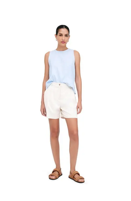 MARCELLA Linen And Cotton Sleeveless Top
