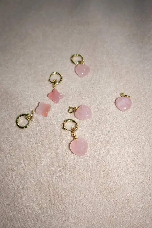 SEREE Heart Quartz Charm Hoop Earrings
