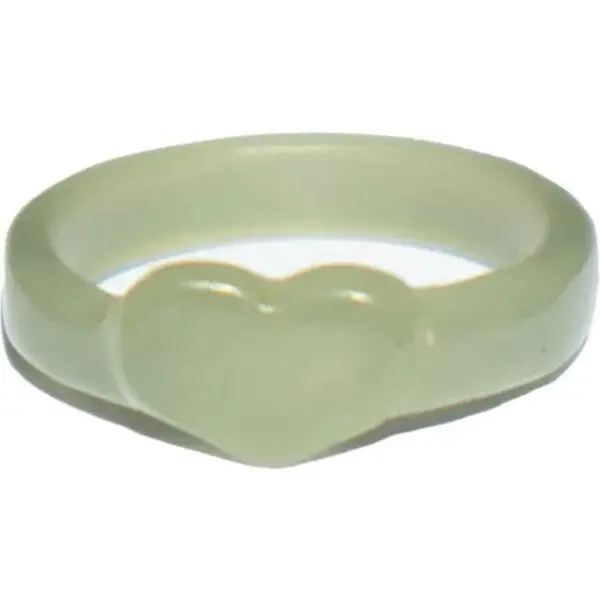 SEREE Heart Jade Ring - Light Green