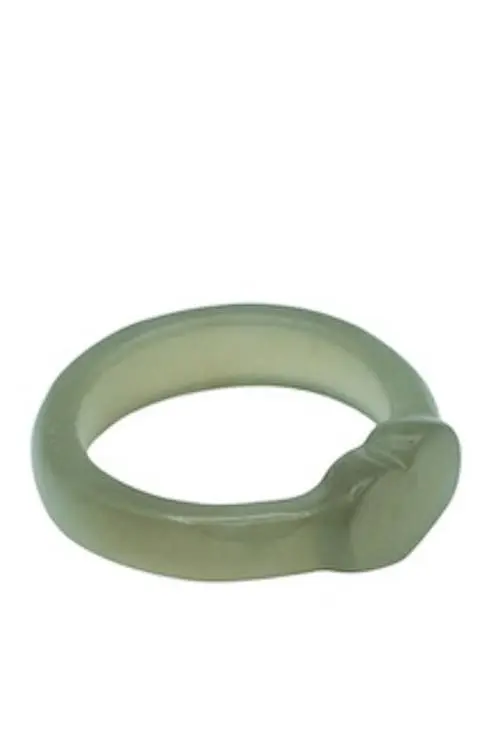 SEREE Heart Jade Ring - Light Green