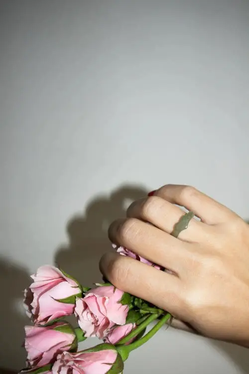 SEREE Heart Jade Ring - Light Green