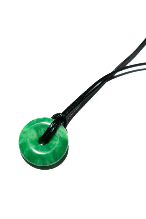 SEREE Medallion Jade Cord Necklace