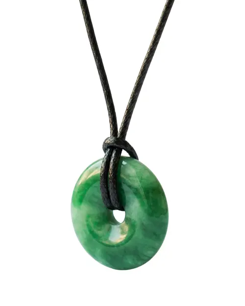 SEREE Medallion Jade Cord Necklace