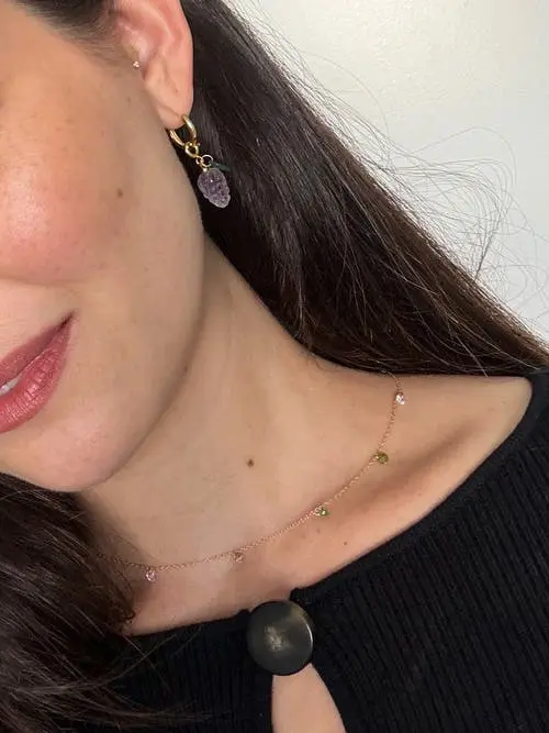 SEREE Harvest Agate Charm Earrings