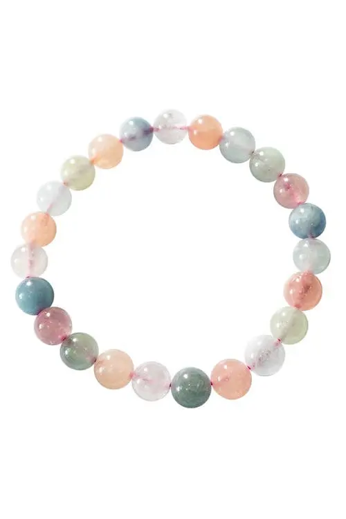 SEREE Billie Beaded Jade Stone Bracelet - Pink Multi
