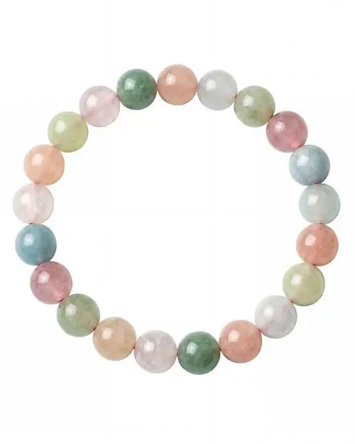 SEREE Billie Beaded Jade Stone Bracelet - Pink Multi