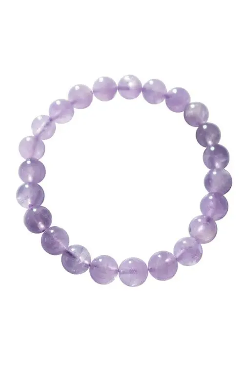 SEREE Billie Beaded Jade Stone Bracelet - Purple