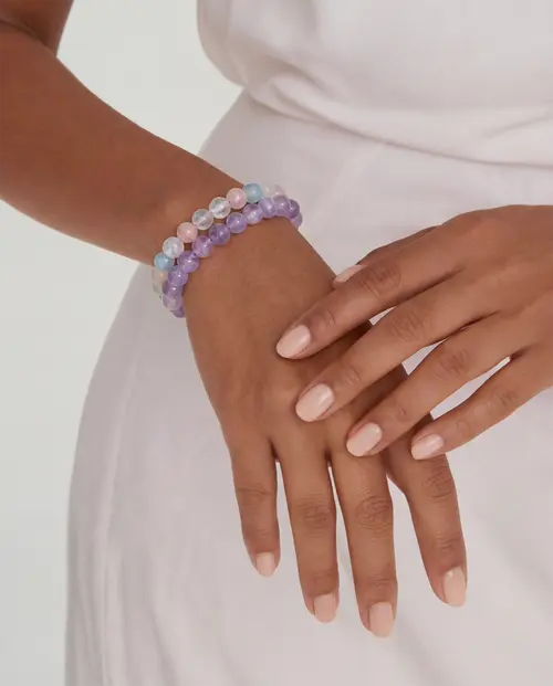 SEREE Billie Multi-crystal Beaded Bracelet - Purple