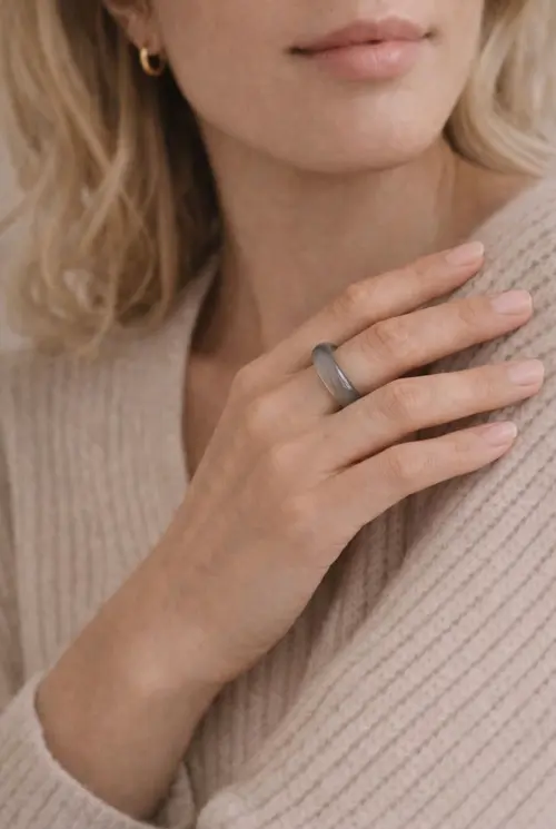 SEREE Mist Agate Ring - Grey