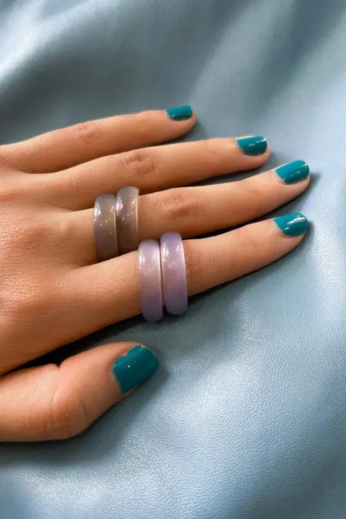 SEREE Mist Agate Ring - Grey