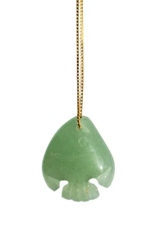 SEREE Zodiac Collection Pisces Jade Stone Necklace - Light Green