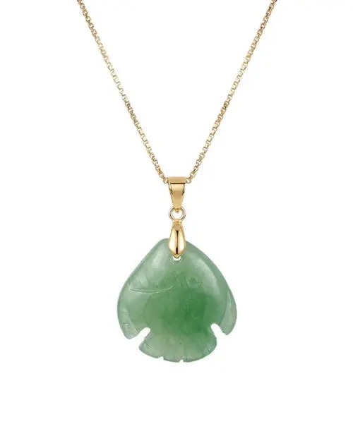 SEREE Zodiac Pisces Aventurine Pendant Necklace - Light Green